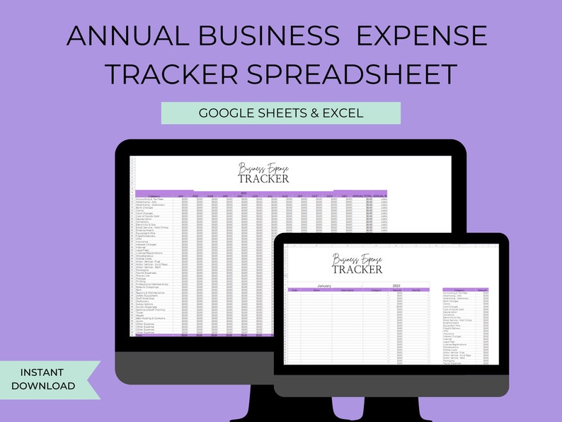 Annual Business Expense Tracker Spreadsheet | Annual Business Expense ...