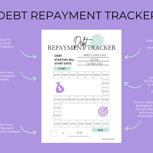Debt Repayment Tracker Printable Debt Free Tracker Debt Free - Etsy ...