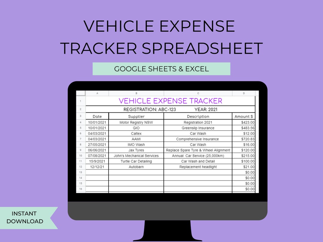 Vehicle Expense Tracker, Sinking Fund Worksheet, Sinking Funds, Sinking ...