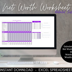 Net Worth Worksheet Net Worth Tracker Budgeting Worksheet | Etsy