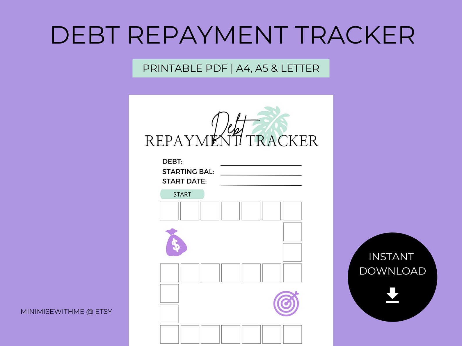 Debt Repayment Tracker Printable Debt Free Tracker Debt Free - Etsy ...
