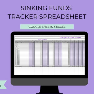 Sinking Funds Tracker Excel | Sinking Funds Excel | Excel Sinking Funds ...