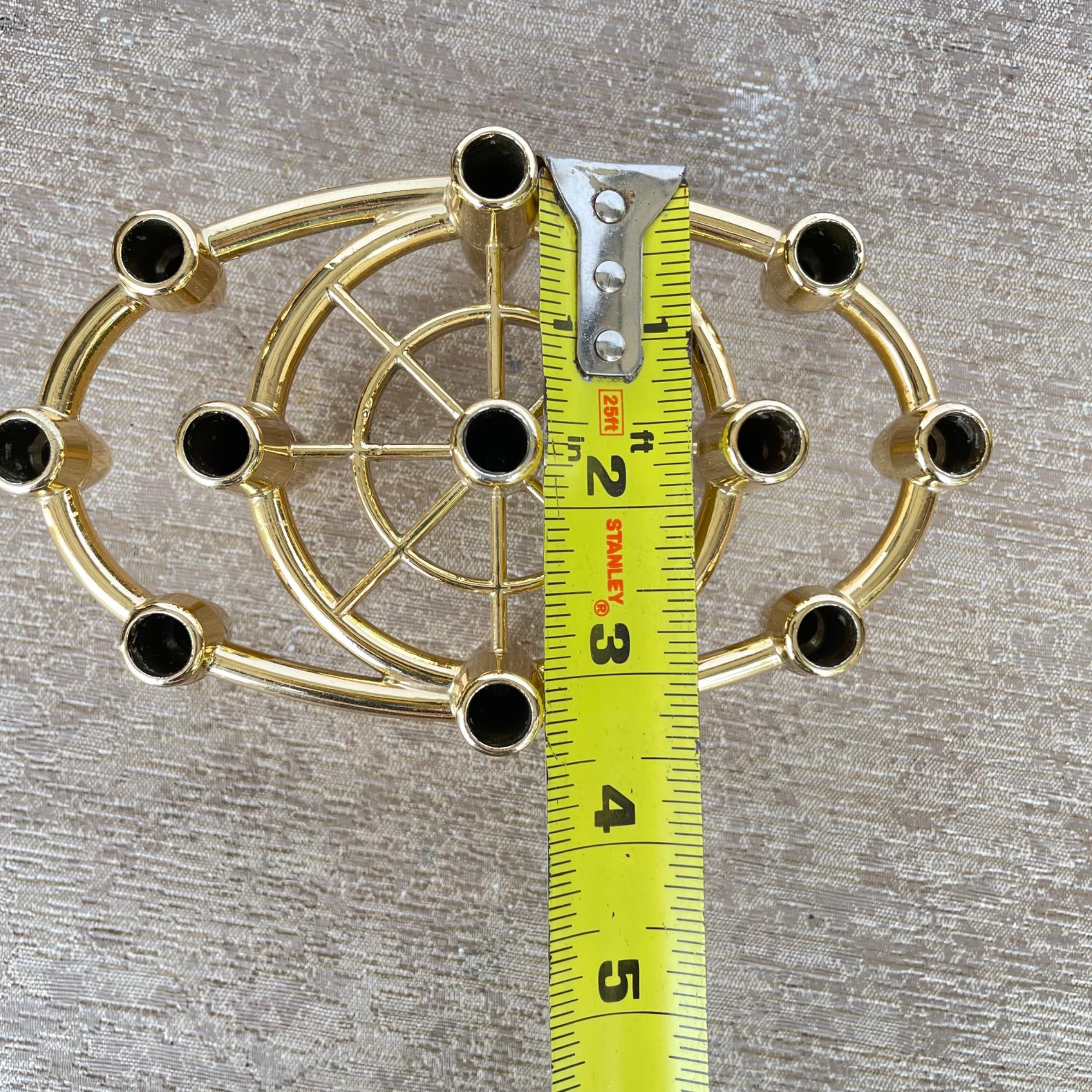Mid-century Modern Gold Metal Candle Holder - Atomic Flower Design - Etsy