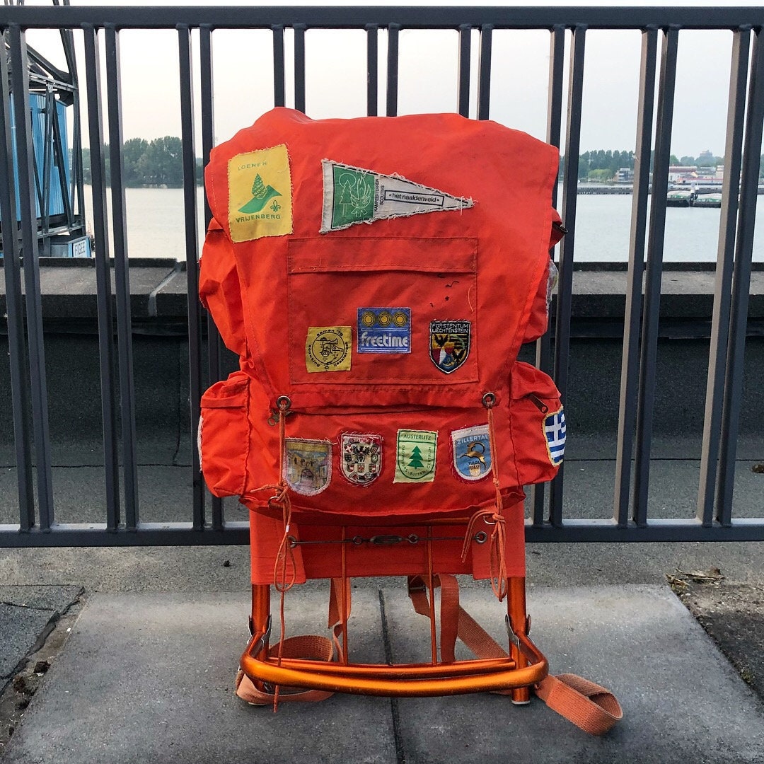 70s Orange Dutch Hiking Frame Backpack - Etsy