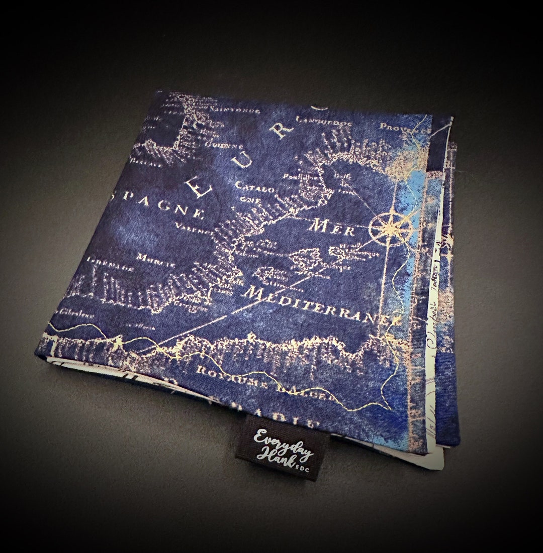 Vintage Map, EDC, Handkerchief, Hankie, Hank, Edc Gear, Handmade, EDC Hank, Everyday Carry - Etsy