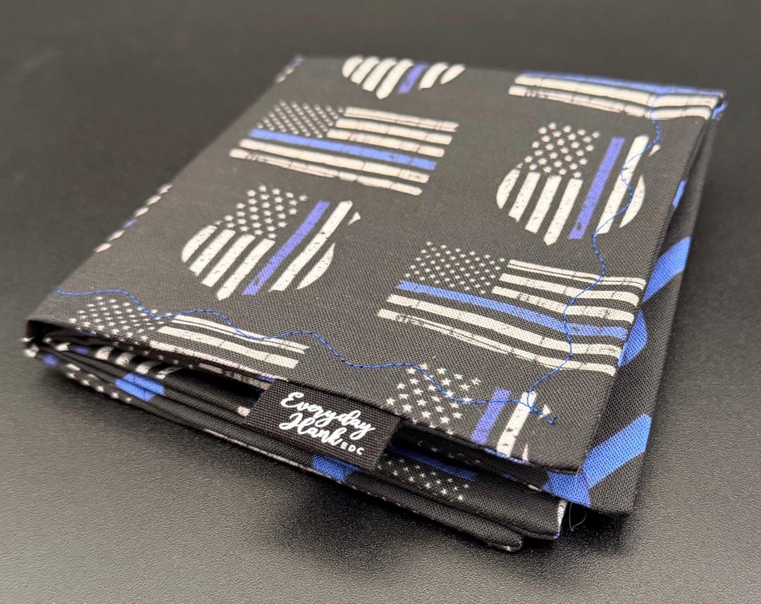 Thin Blue Line, EDC, Handkerchief, Hankie, EDC, Hank,edc Gear,handmade ...