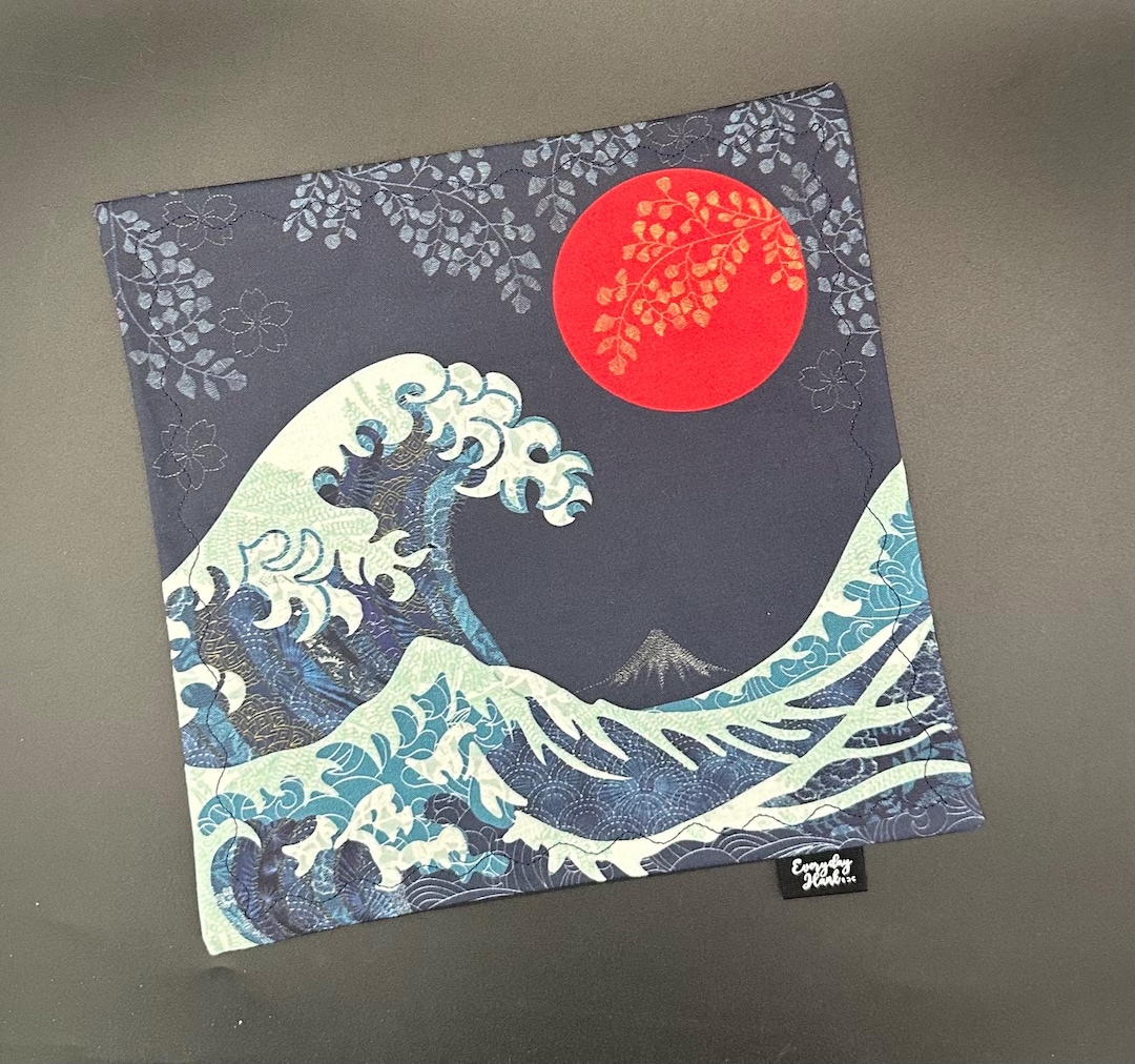 Tidal Wave Moon Cotton Handkerchief, EDC Hank - Etsy