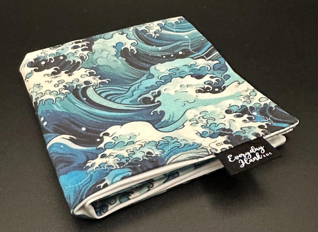 Waves, 9, EDC, Handkerchief, Hankie, EDC, Hank,edc Gear,handmade,edc ...