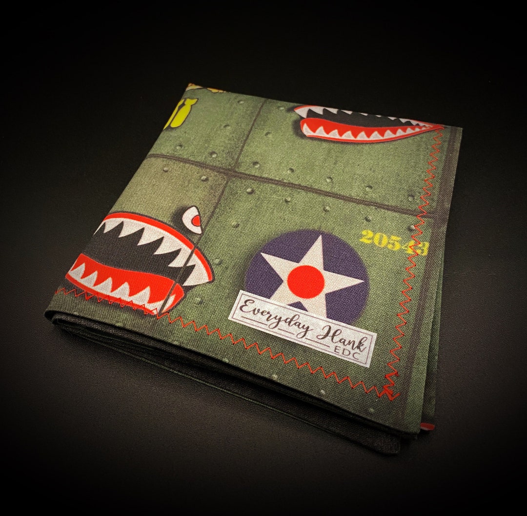 Flying Tigers P40 Nose Art EDC Hank, Handmade Cotton Handkerchief - Etsy