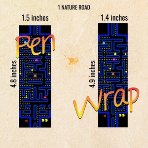 Retro Game Pacman Pen Wrap, Inkjoy Wraps, Printable Digital Download ...