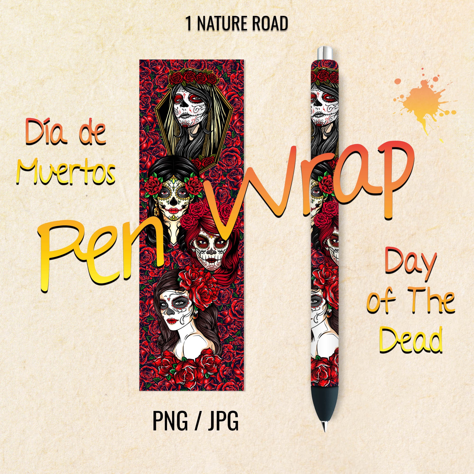 Day of the Dead Pen Wraps Día De Muertos Inkjoy Wraps Sugar | Etsy