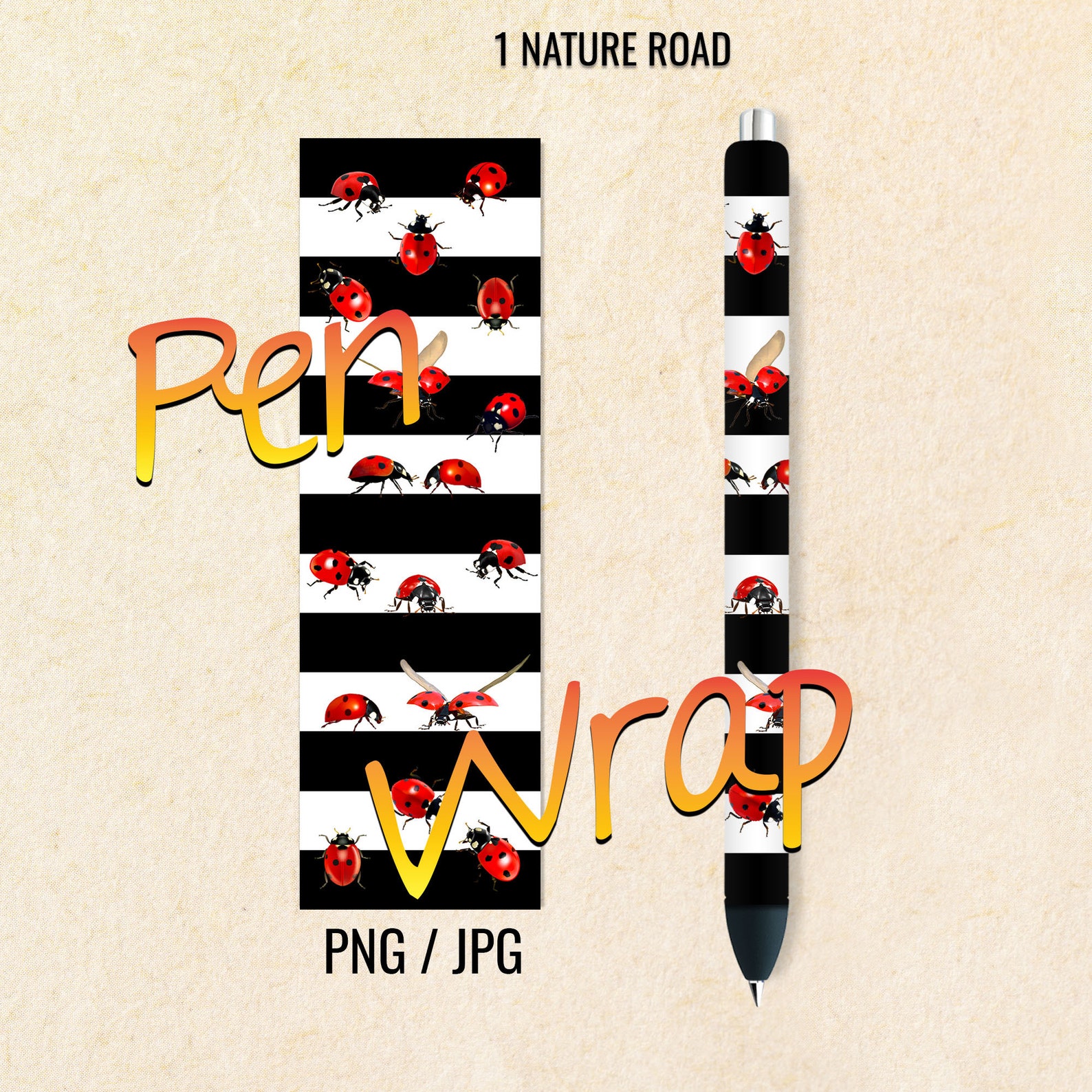 Ladybug Pen Wrap Bundle Ladybird Inkjoy Wraps Printable - Etsy
