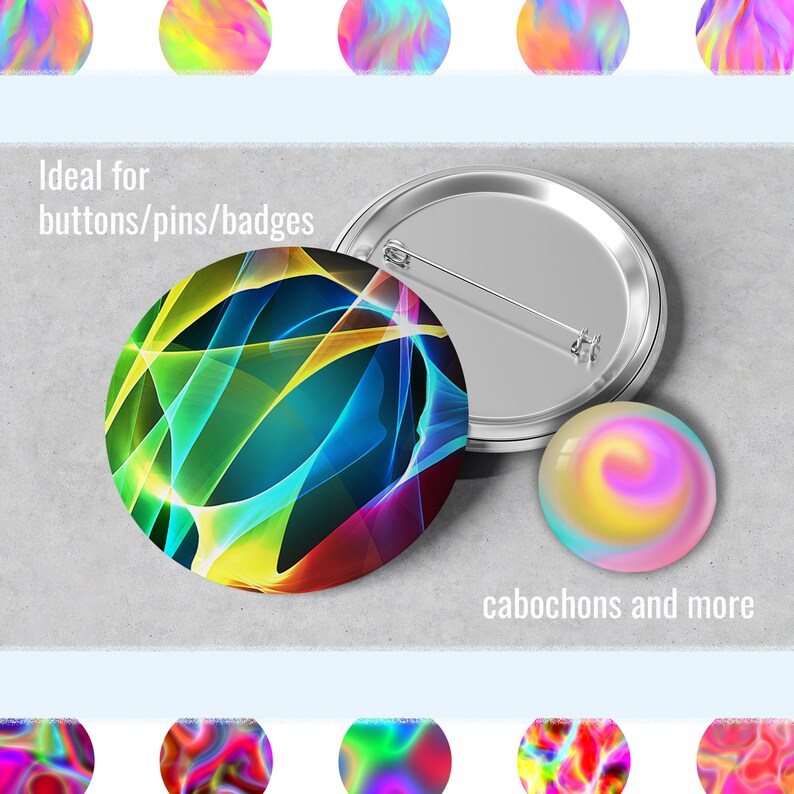 Neon Glow 8mm 10mm 12mm 14mm 16mm 18mm Circle Images Digital | Etsy