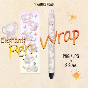 Elephant Pen Wrap Design Printable Digital Download for | Etsy