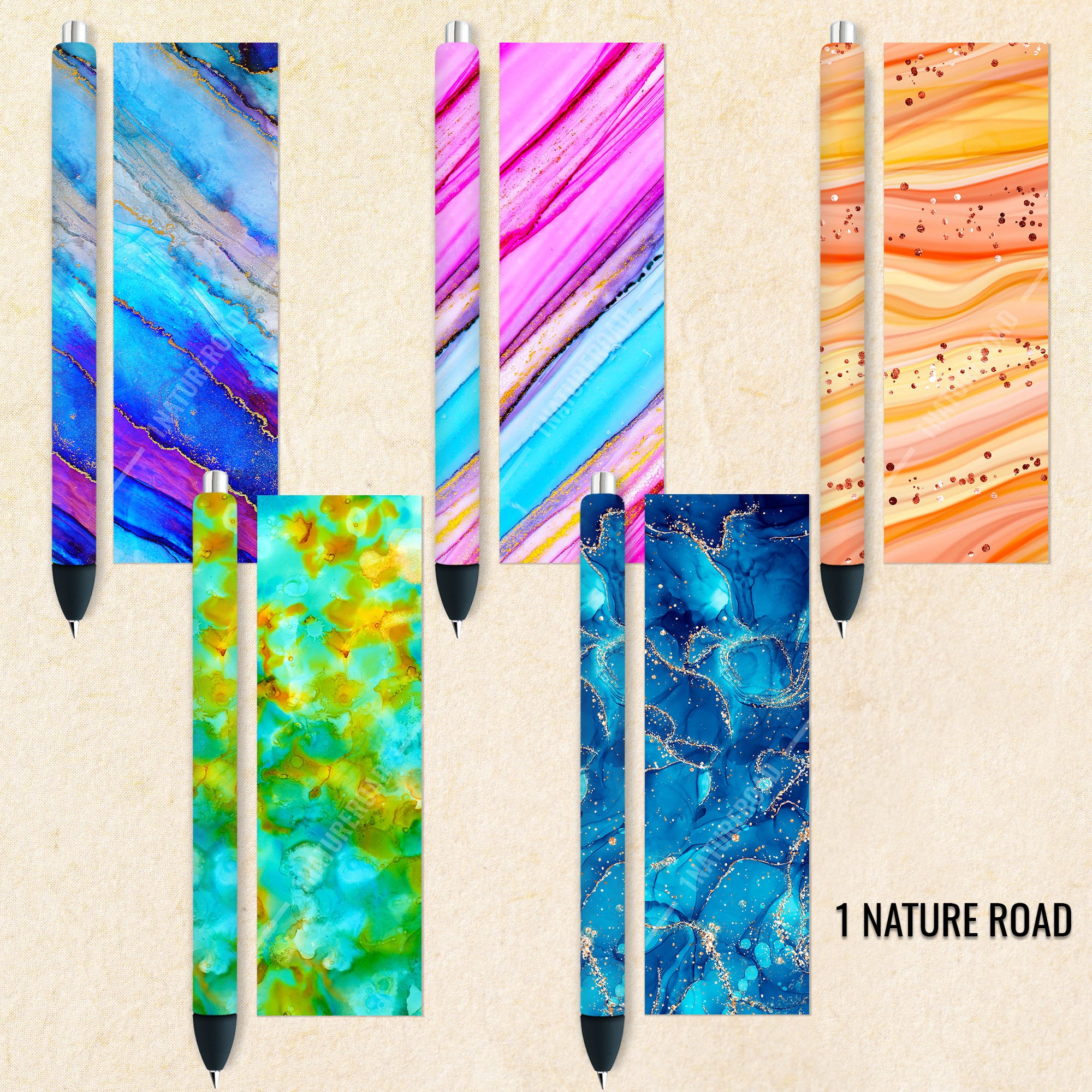 Alcohol Ink Pen Wrap Bundle, Ink Joy Wraps, Printable Digital Download ...