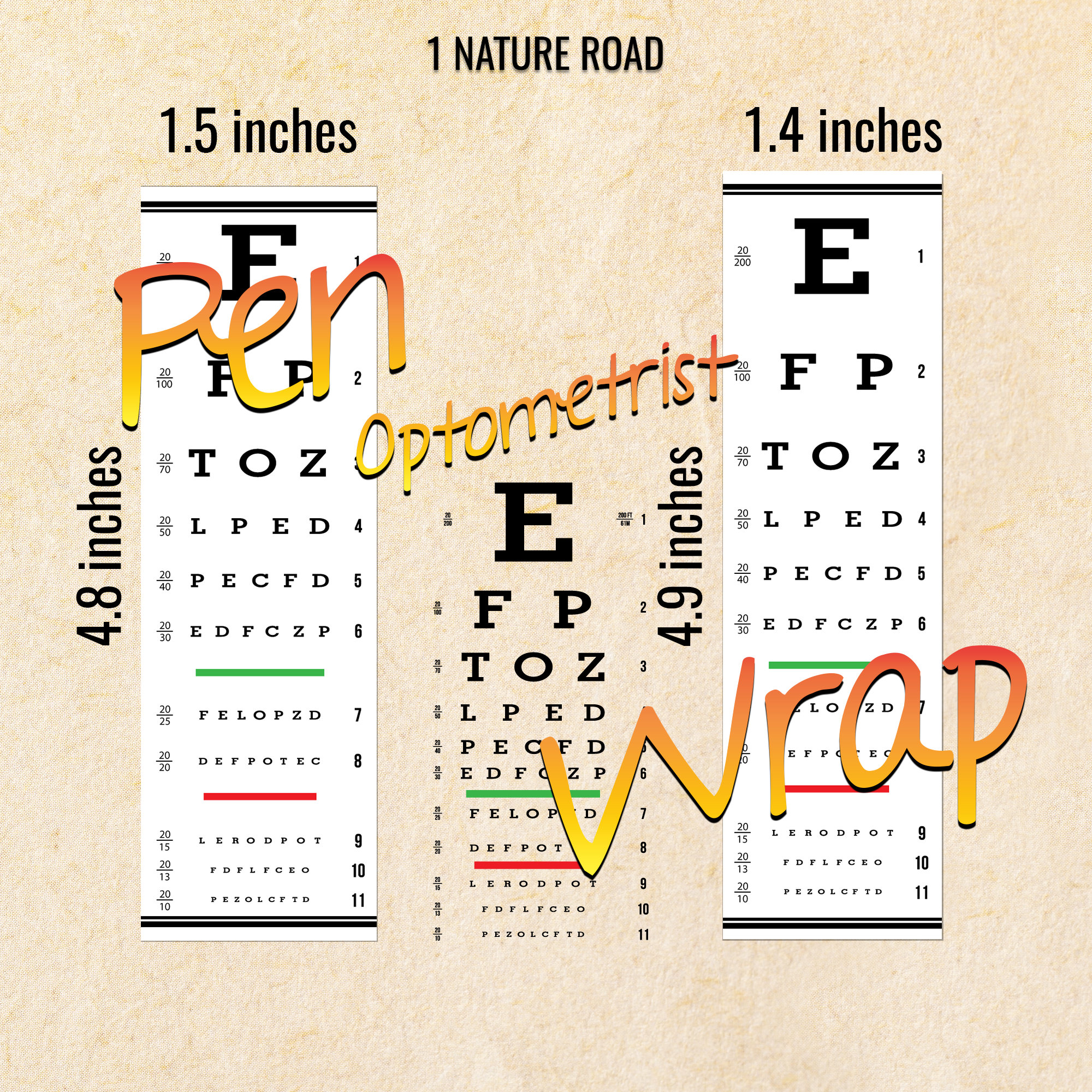 Optometrist Pen Wraps, Eye Chart Ink Joy, Eye Doctor Printable Digital ...