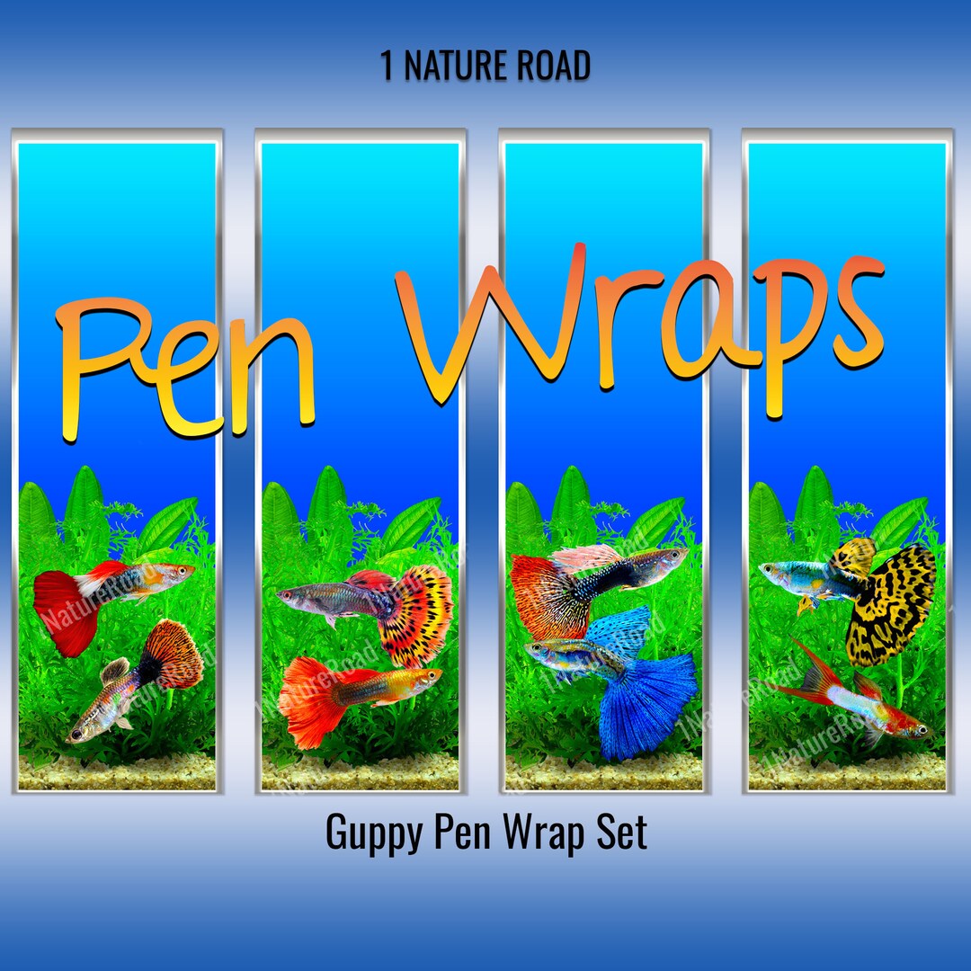 Guppy Fish Pen Wraps, Guppies Aquarium Fish Designs, Clear Cast ...