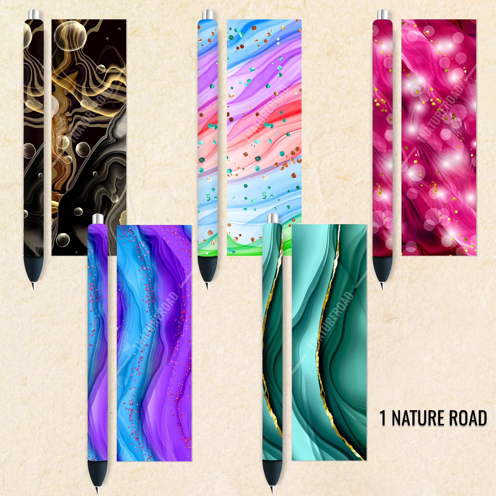 Alcohol Ink Pen Wrap Bundle, Ink Joy Wraps, Printable Digital Download ...