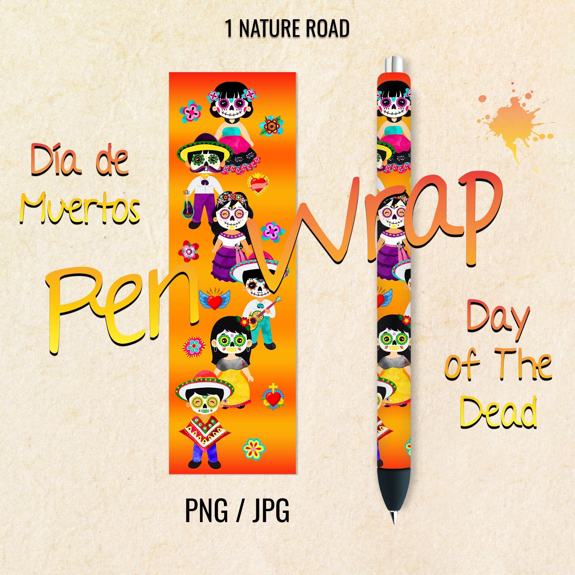 Day of the Dead Pen Wraps Día De Muertos Inkjoy Wraps Sugar | Etsy