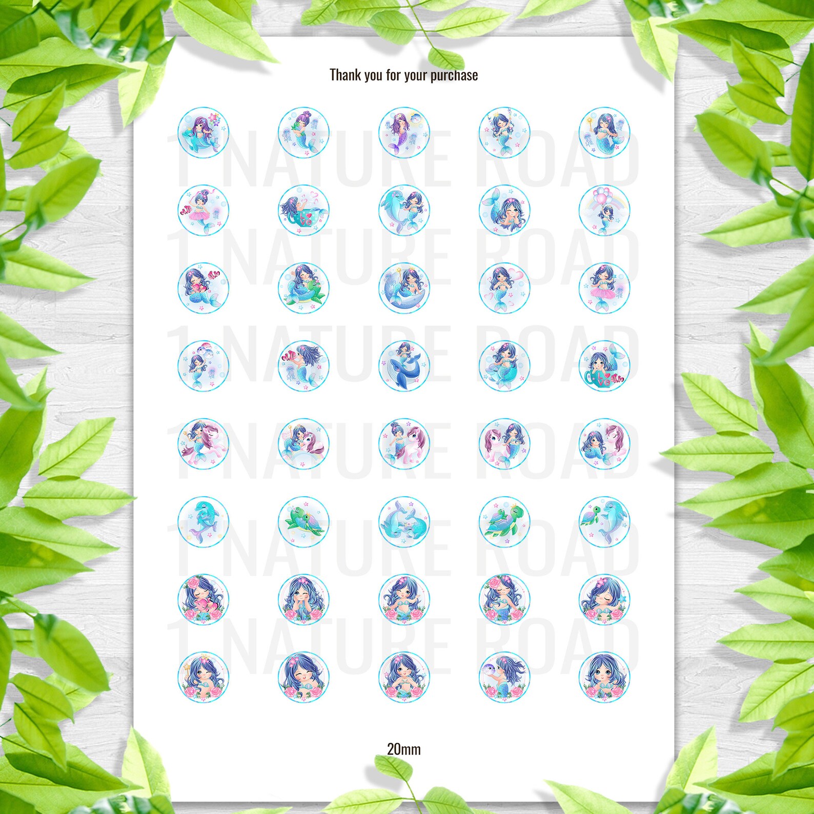 12mm Circle Images Cute Mermaids 14mm 16mm 18mm 20mm Cabochon - Etsy