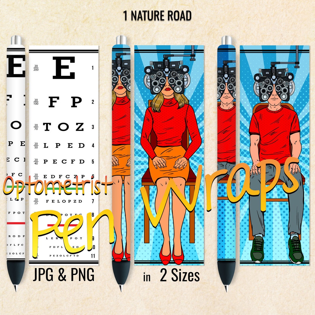 Optometrist Pen Wraps, Eye Chart Ink Joy, Eye Doctor Printable Digital ...