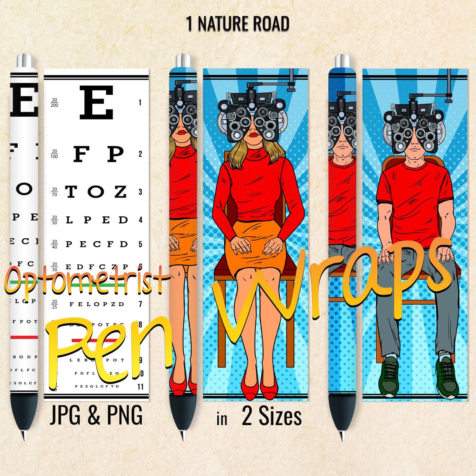 Optometrist Pen Wraps, Eye Chart Ink Joy, Eye Doctor Printable Digital ...