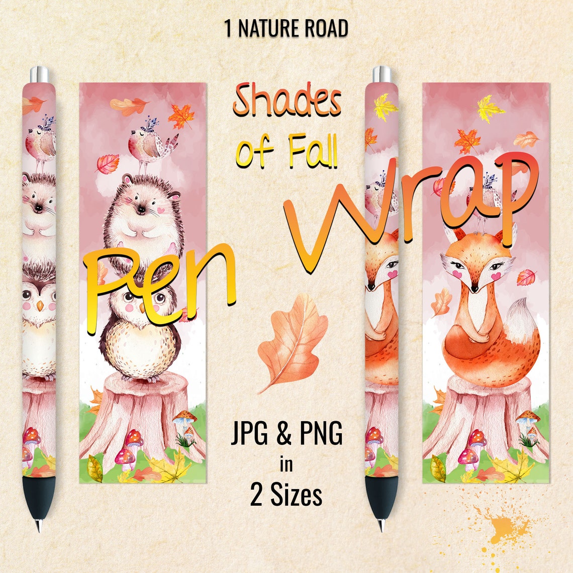 Fall Pen Wraps, Autumn Inkjoy Wraps, Printable Digital Download ...