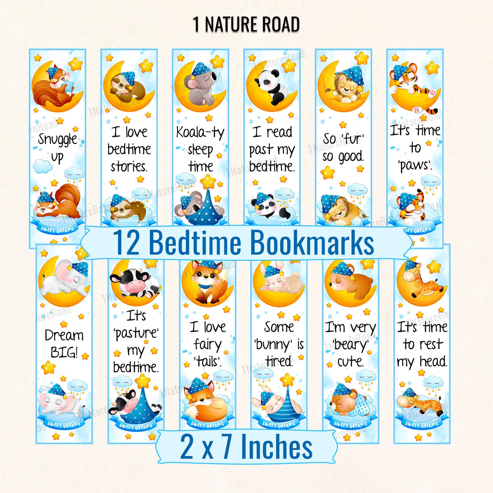 Childrens Printable Bookmarks Digital Bookmarks Bookmarks | Etsy