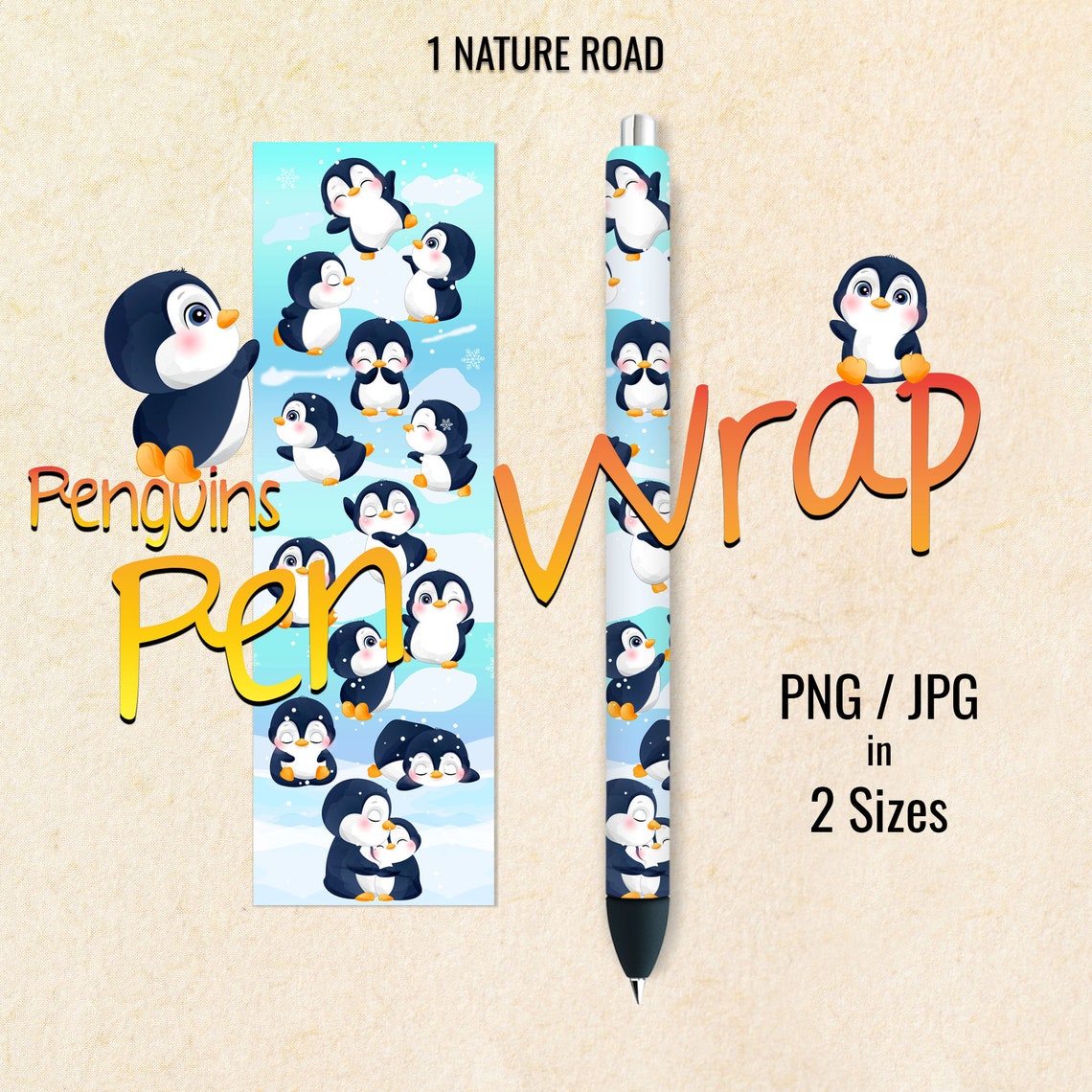 Penguin Pen Wraps Ink Joy Wraps Printable Digital Download - Etsy
