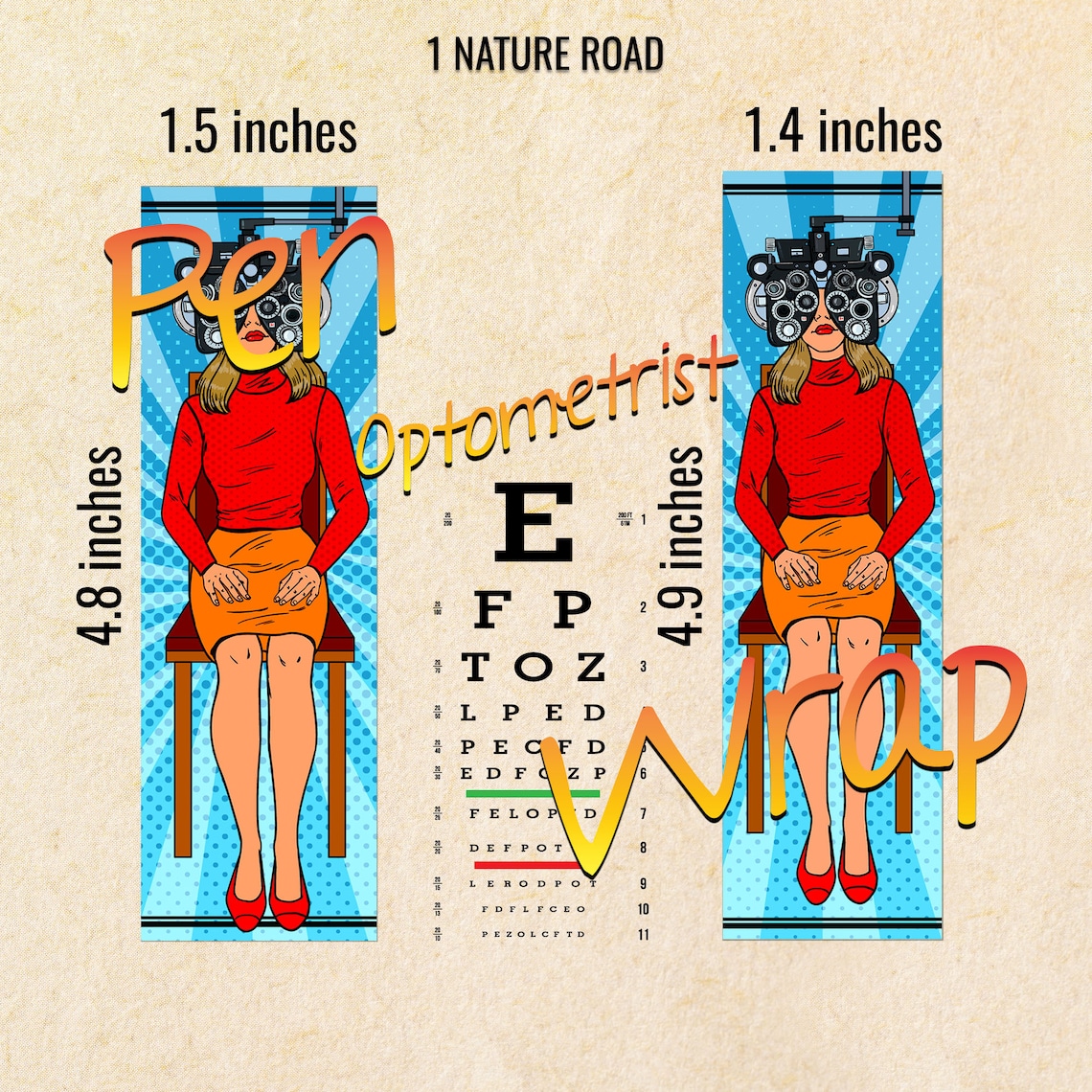 Optometrist Pen Wraps, Eye Chart Ink Joy, Eye Doctor Printable Digital ...