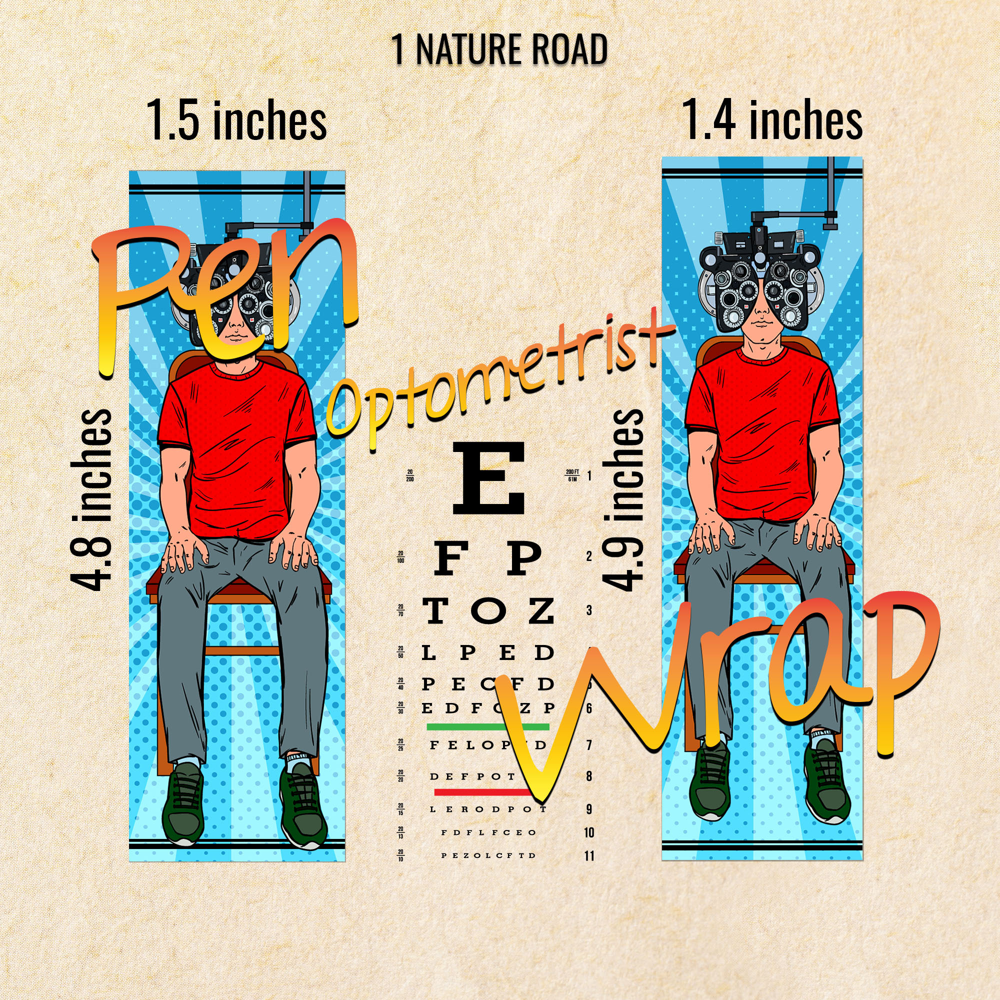 Optometrist Pen Wraps, Eye Chart Ink Joy, Eye Doctor Printable Digital ...