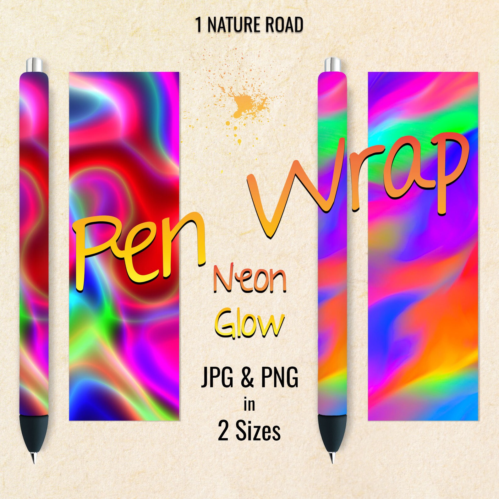 Neon Pen Wrap Images Printable Digital Download For Ink Joy | Etsy