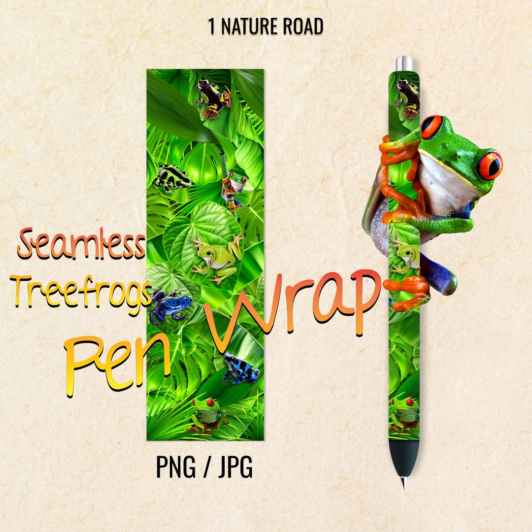 Seamless Frogs Pen Wrap, Nature Treefrogs Inkjoy Wraps, Printable ...