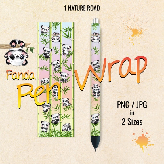 Panda Bear Pen Wrap Design Printable Digital Download for | Etsy