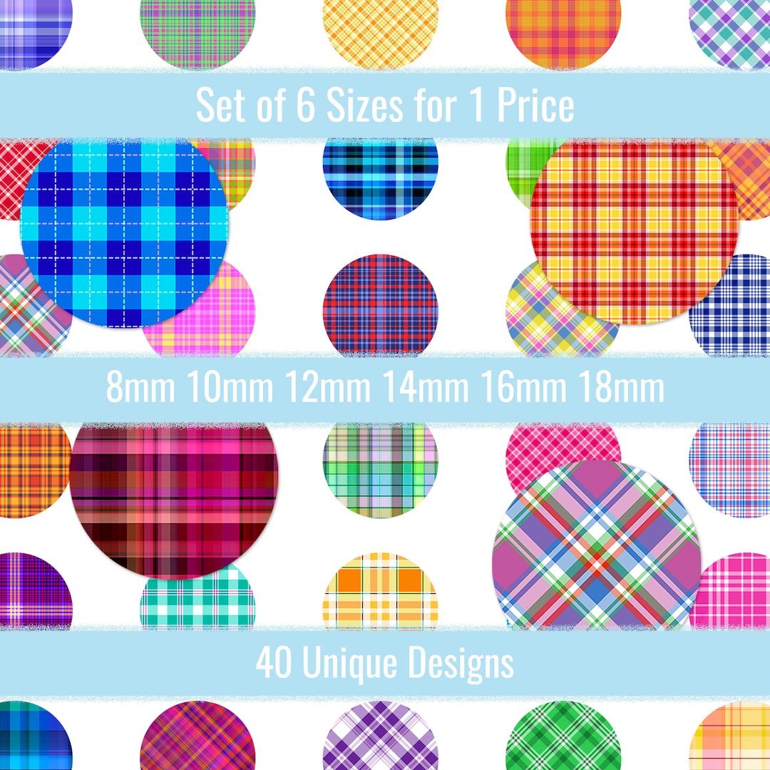 8mm 10mm 12mm 14mm 16mm 18mm Summer Plaid Circle Images Earrings Charms ...