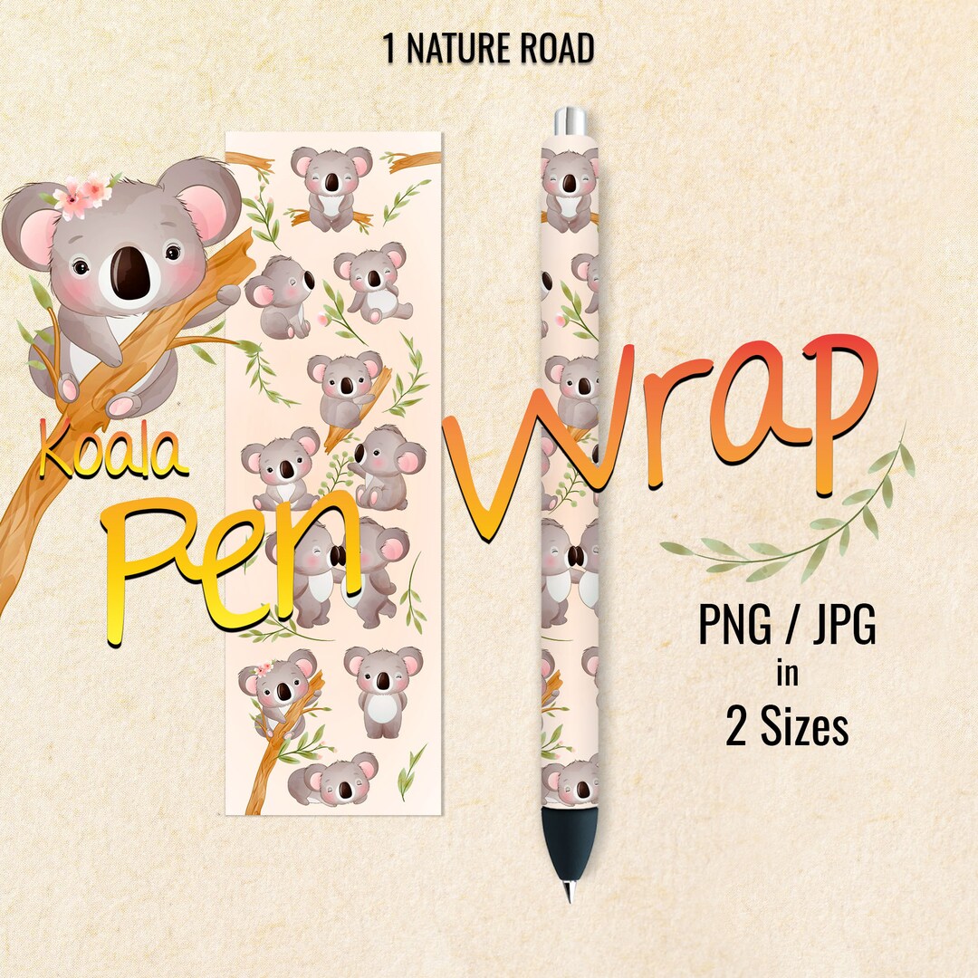 Koala Pen Wraps, Ink Joy Wraps, Printable Digital Download Seamless ...