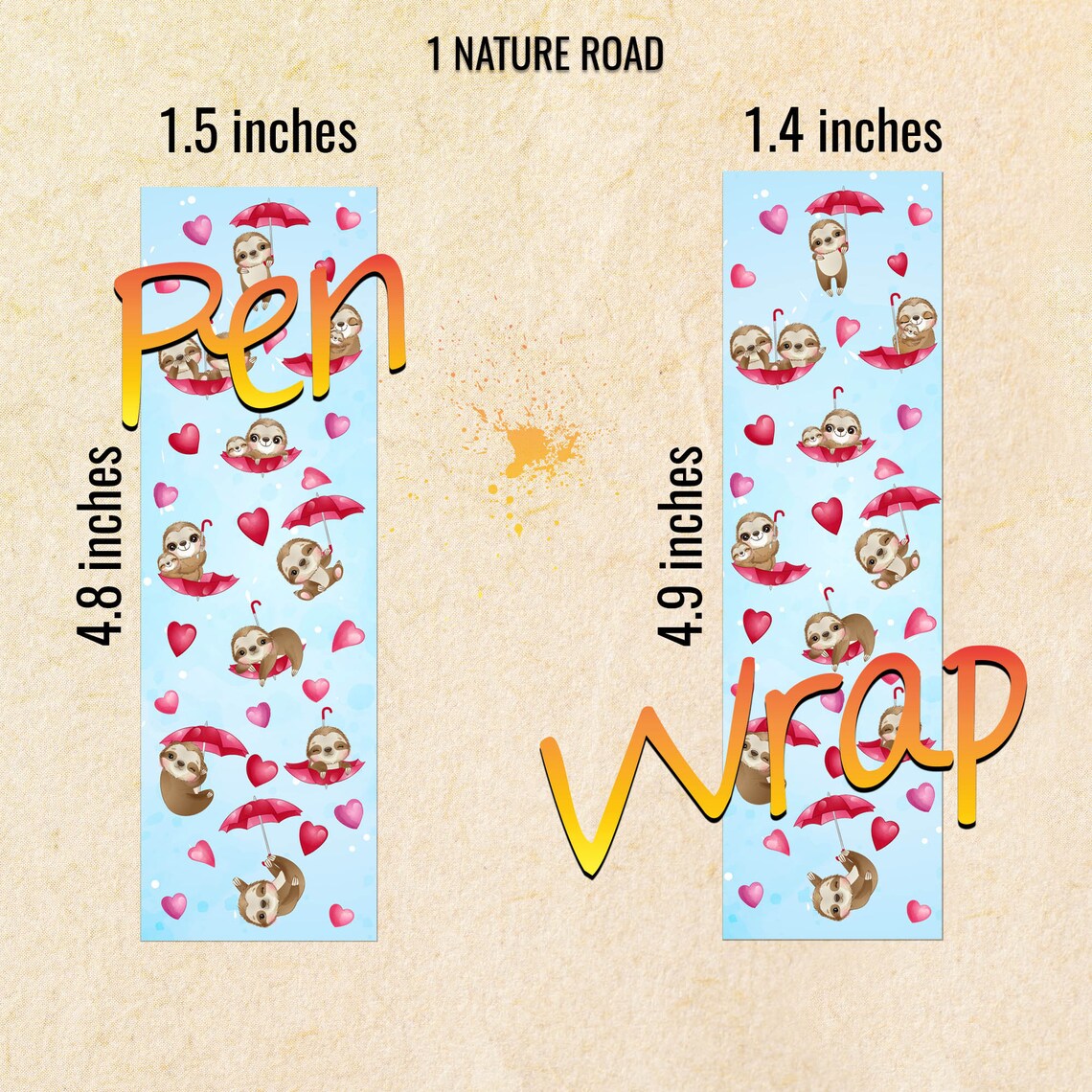 Sloths Pen Wraps Ink Joy Wraps Printable Digital Download | Etsy