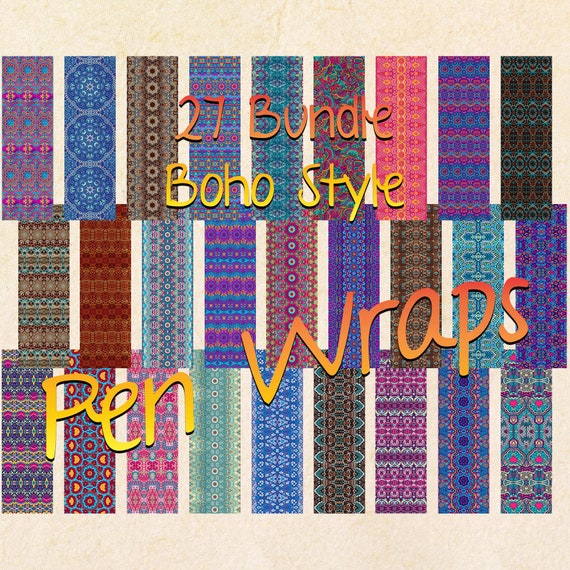 Boho Pen Wrap Bundle Inkjoy Wraps Printable Digital Download - Etsy