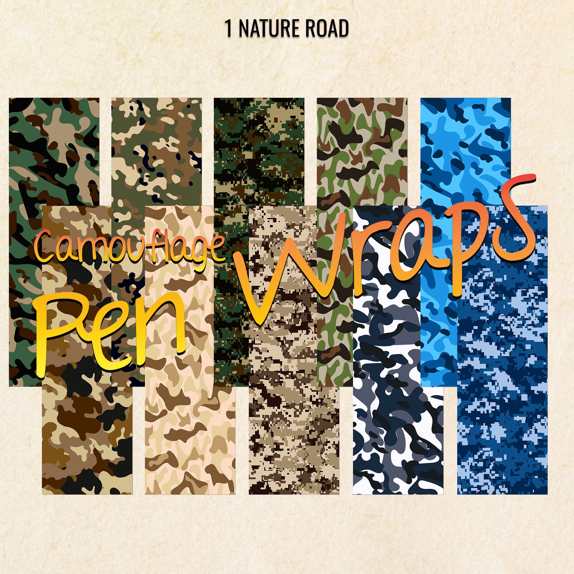 Camouflage Pen Wraps Army Marines Inkjoy Wraps Military - Etsy