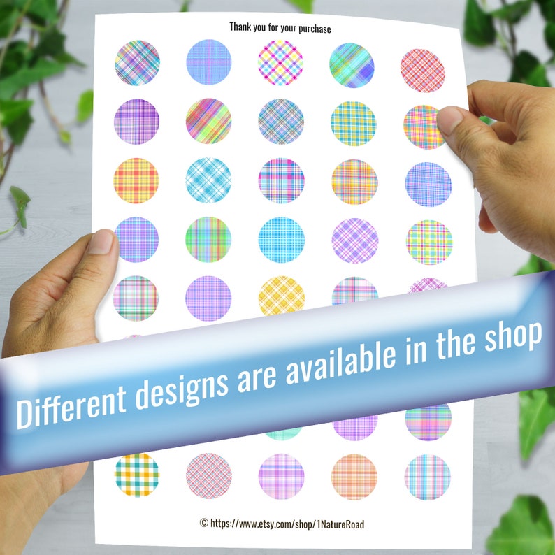 8mm 10mm 12mm 14mm 16mm 18mm Summer Plaid Circle Images - Etsy