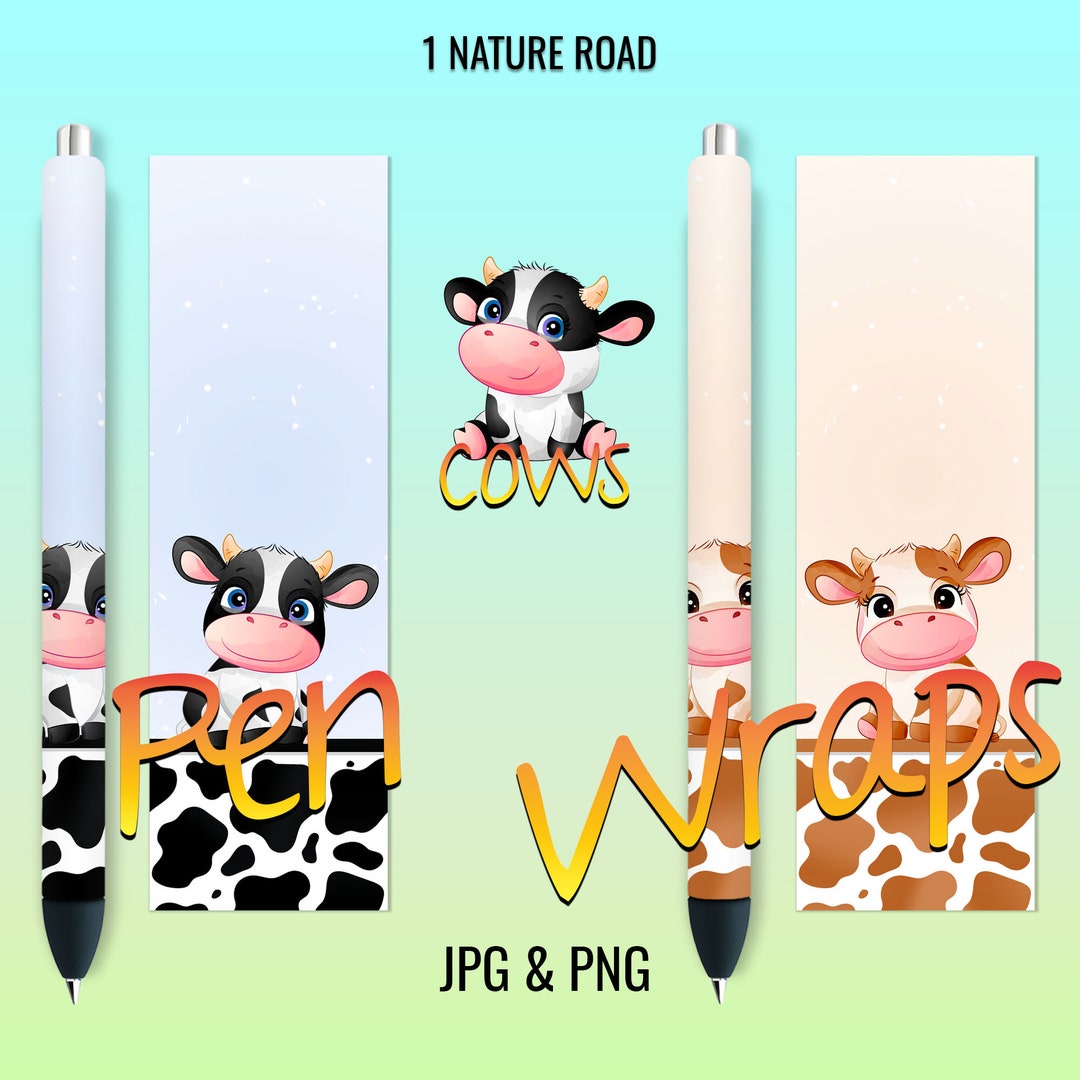 Seamless Cows Pen Wrap, Cow Print Inkjoy Wraps, Printable Digital ...