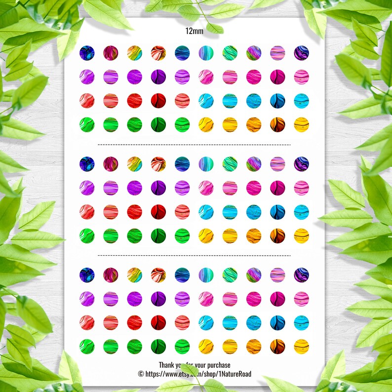 8mm 10mm 12mm 14mm 16mm 18mm Abstract Ink Circle Images Digital Collage ...