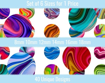 8mm 10mm 12mm 14mm 16mm 18mm Abstract Ink Circle Images | Etsy