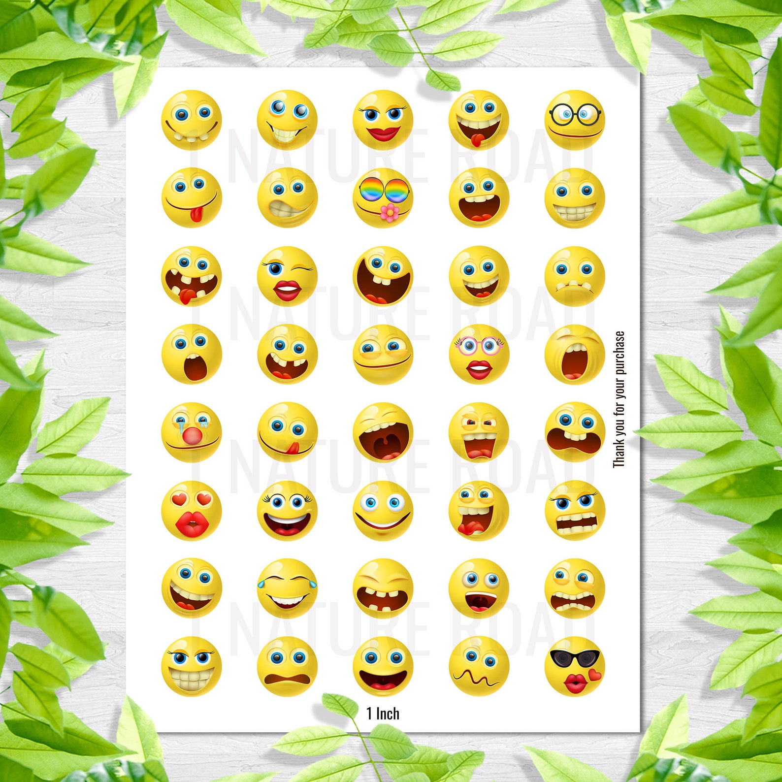 1 Inch Bottle Caps 20mm 25mm 30mm 1.25" 1.5" Emoji Smiley Face Circle ...