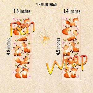 Fox Pen Wraps, Printable Digital Download for Inkjoy Waterslide, Vinyl ...