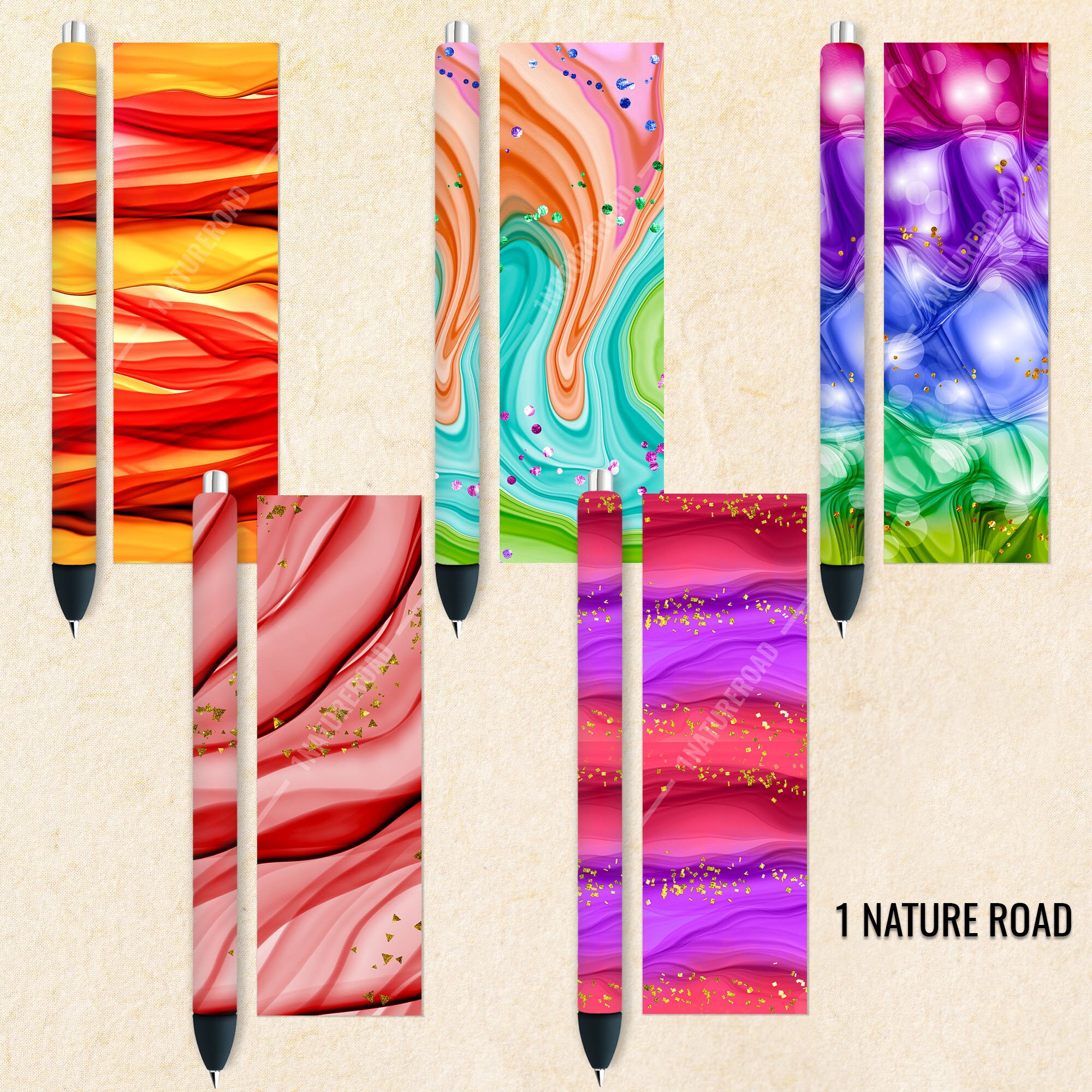 Alcohol Ink Pen Wrap Bundle, Ink Joy Wraps, Printable Digital Download ...