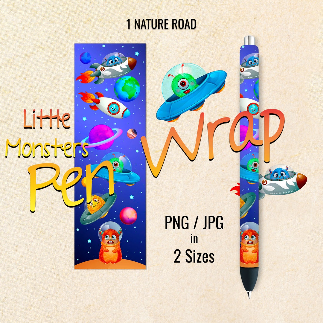 Alien Pen Wrap Image, Monster Pen Wraps Printable Digital Download ...