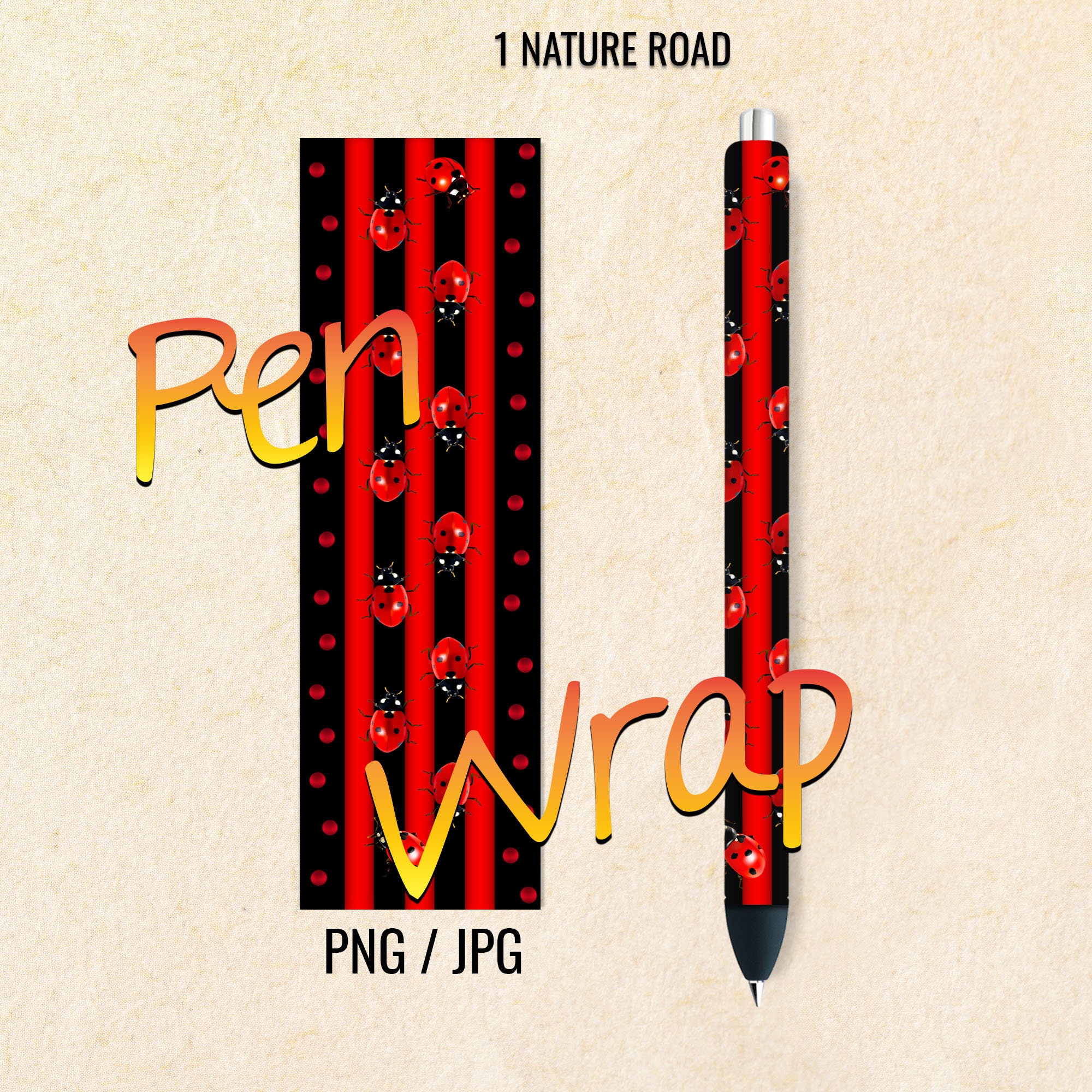 Ladybug Pen Wrap Bundle, Ladybird Inkjoy Wraps, Printable Digital ...