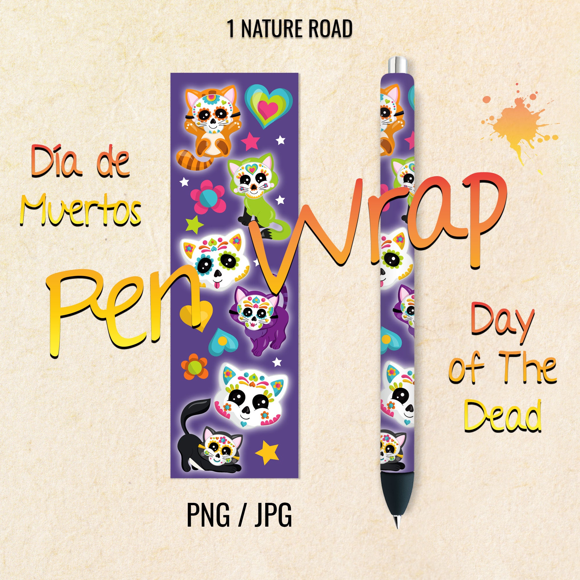 Day of the Dead Pen Wraps Día De Muertos Inkjoy Wraps Sugar - Etsy