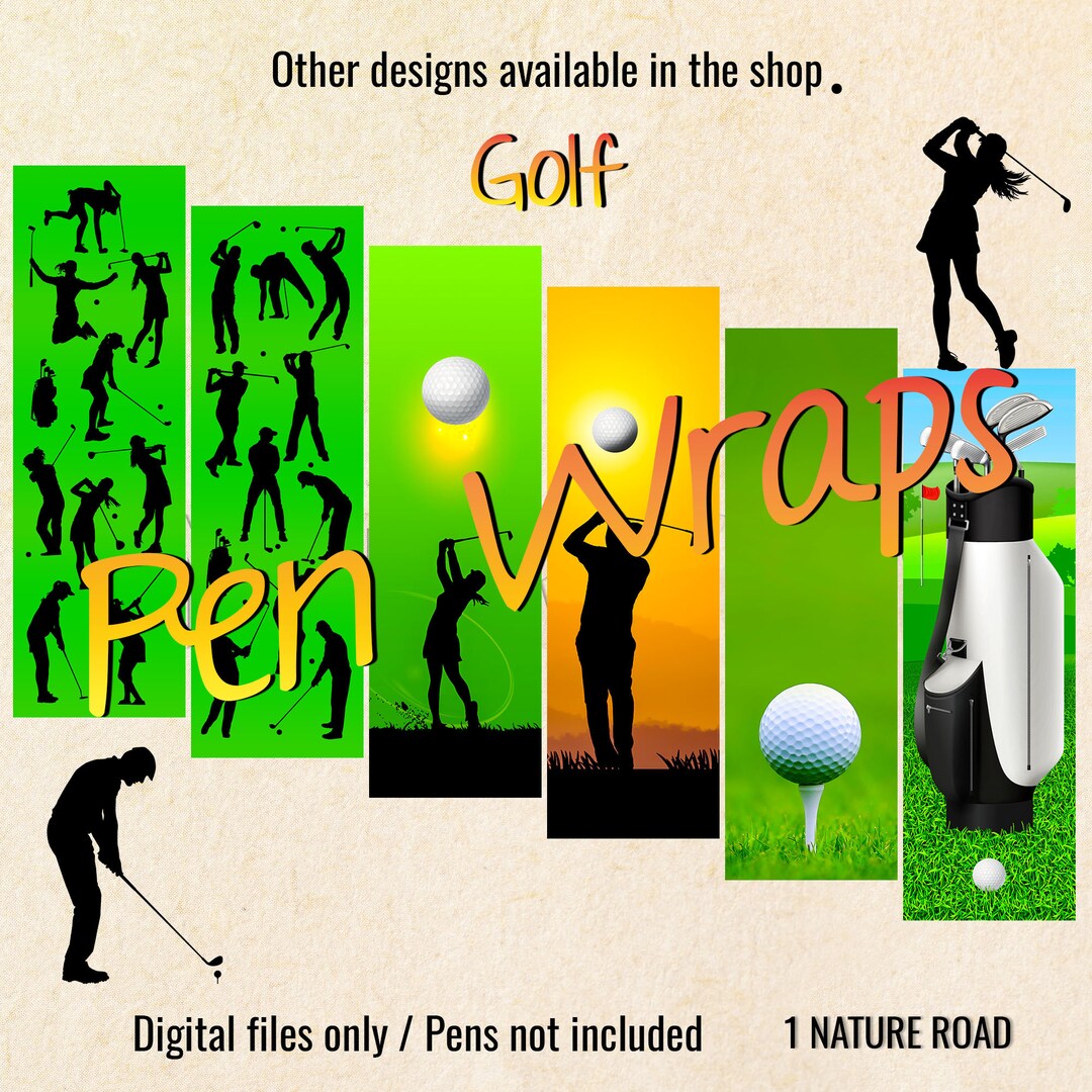 Golf Pen Wraps Bundle, Men Women Inkjoy Wraps, Printable Digital ...